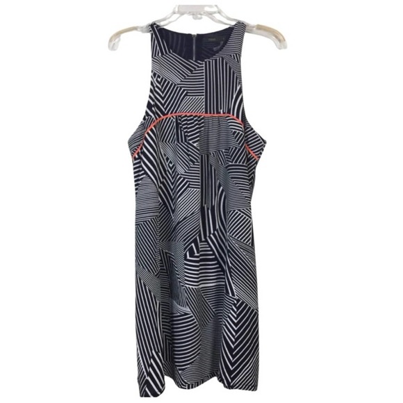 THML | Dresses | Thml Navy Blue And White Empire Waist Dress | Poshmark